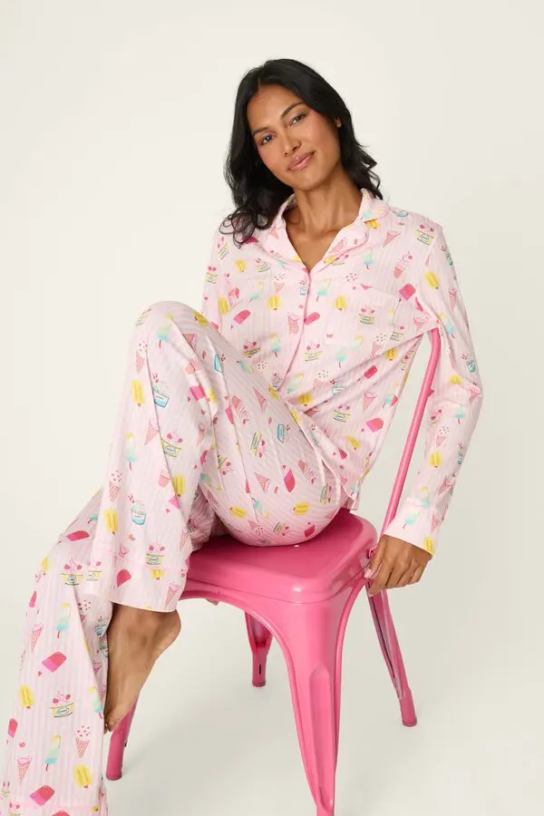 PJ Salvage Super-soft Cotton Playful Prints Sugar Rush Long Pajama Set