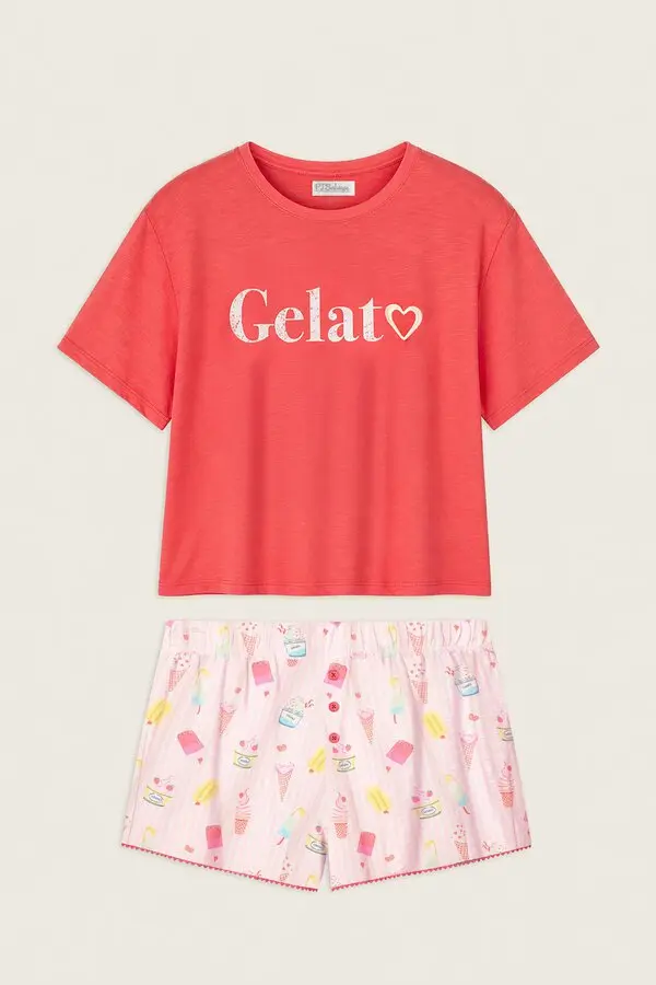 PJ Salvage Playful Prints Gelato Love Short Pajama Set