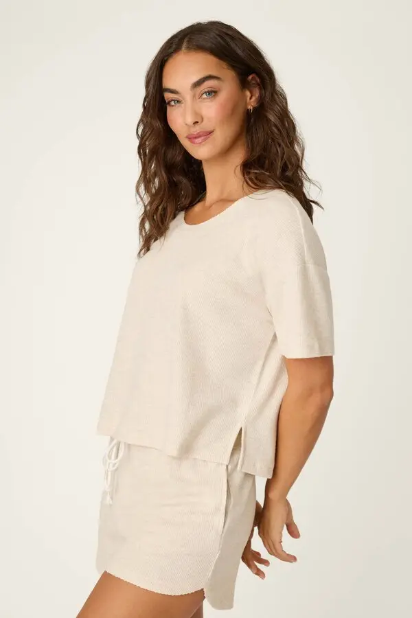 PJ Salvage Weekend Waffles Short Sleeve Top