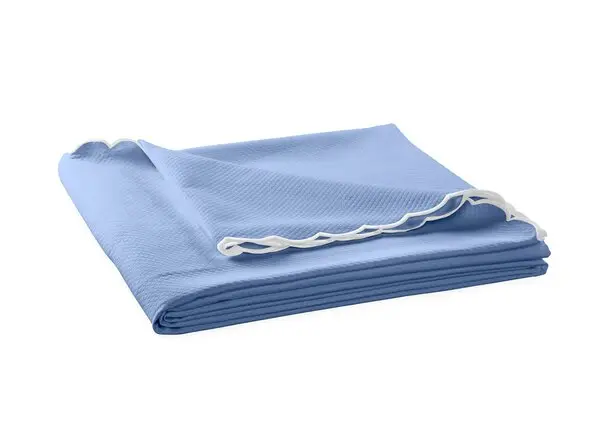MATOUK Diamond Pique Coverlet - Azure