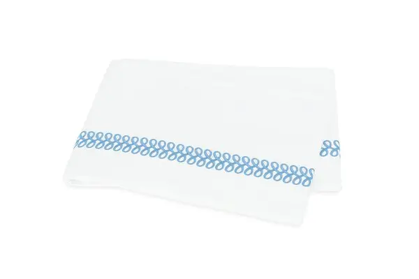 MATOUK Schumacher Astor Braid Flat Bed Sheet - Sky