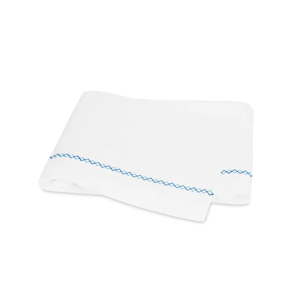 MATOUK Hatch Flat Bed Sheet With French Knot Stitching - Percale