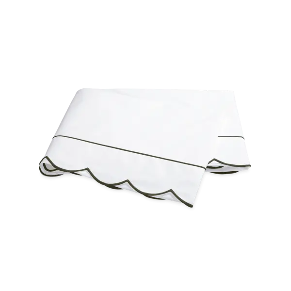 MATOUK Butterfield Flat Sheet With Scalloped Hem - Percale