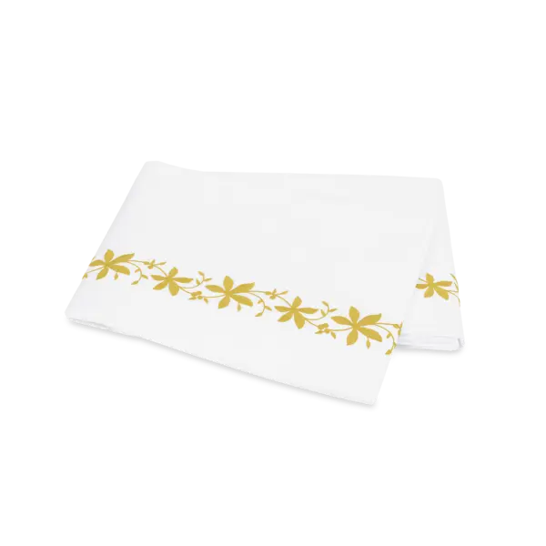 MATOUK Callista Embroidered Flat Bed Sheet - Percale