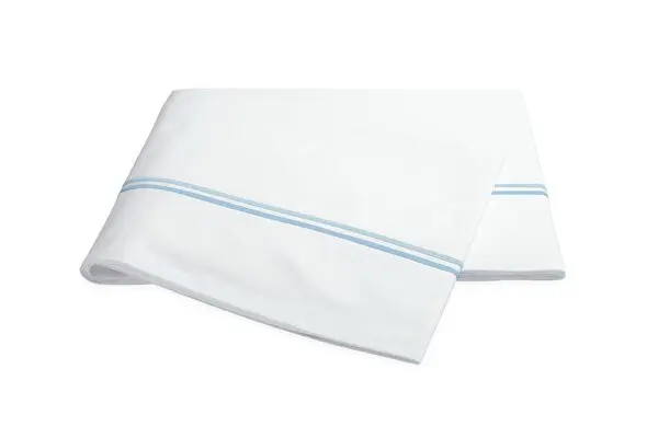MATOUK Essex Flat Bed Sheet With Embroidered Lines - Light