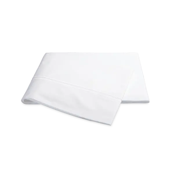 MATOUK Essex Flat Bed Sheet With Embroidered Lines - Percale