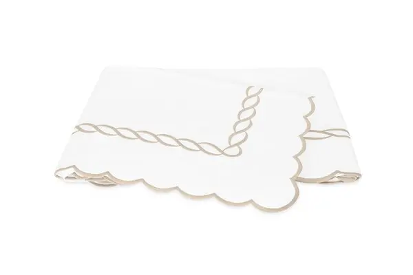 MATOUK Classic Chain Scallop Flat Bed Sheet - Dune