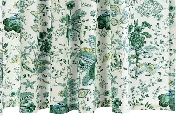 MATOUK Schumacher Pomegranate Linen Shower Curtain - Emerald