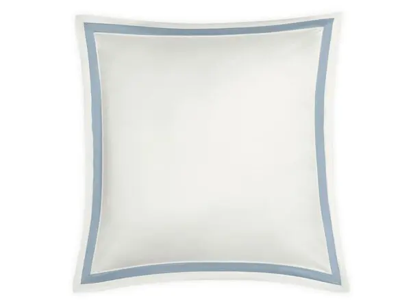 MATOUK Ambrose Sateen Sham With Pleated Double Flange And Hemstitch - Bone/hazy