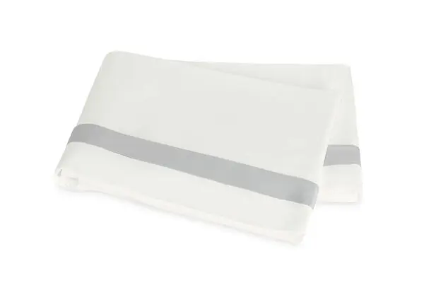 MATOUK Ambrose Flat Bed Sheet - Bone/silver