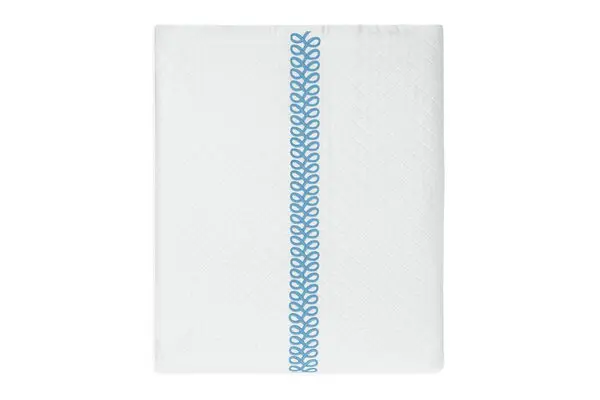 MATOUK Schumacher Astor Braid Matelassé Coverlet - Sky