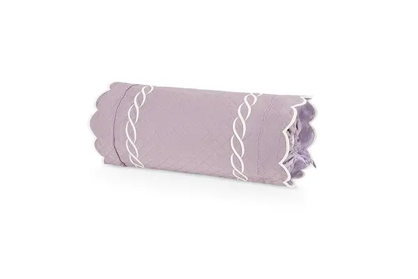 MATOUK Classic Chain Scallop Matelassé Sham - Deep Lilac/bone