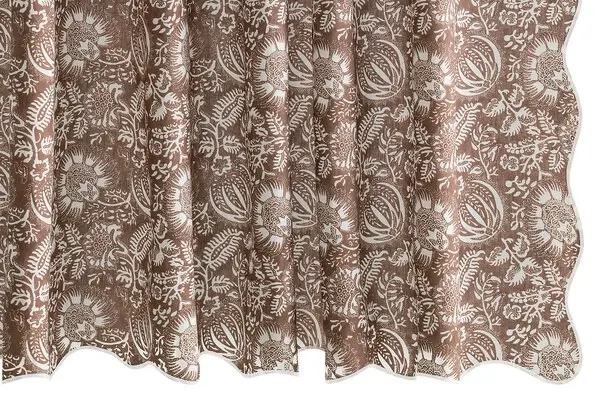 MATOUK Schumacher Granada Linen Shower Curtain - Chestnut