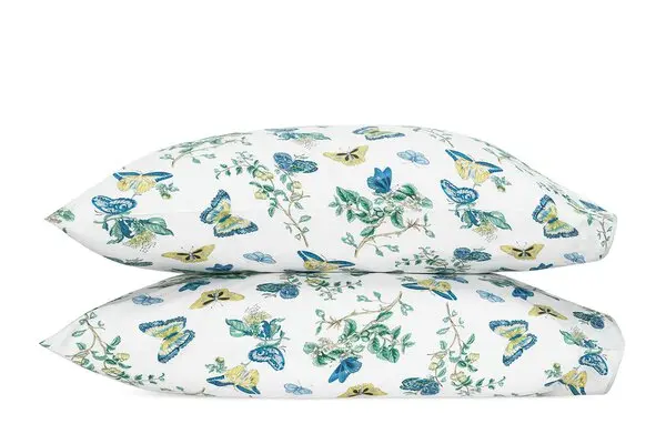 MATOUK Schumacher Baudin Butterfly Pillowcases Pair - Prussian