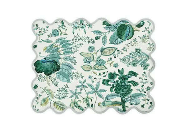 MATOUK Schumacher Pomegranate Placemats - Emerald