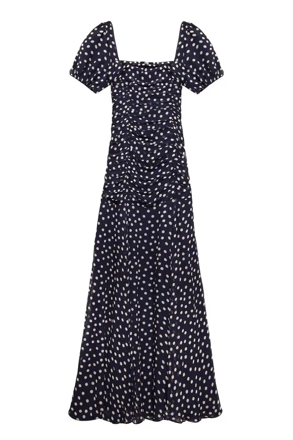 Rixo Leyane Scatter Spot Chiffon Maxi Dress Regular