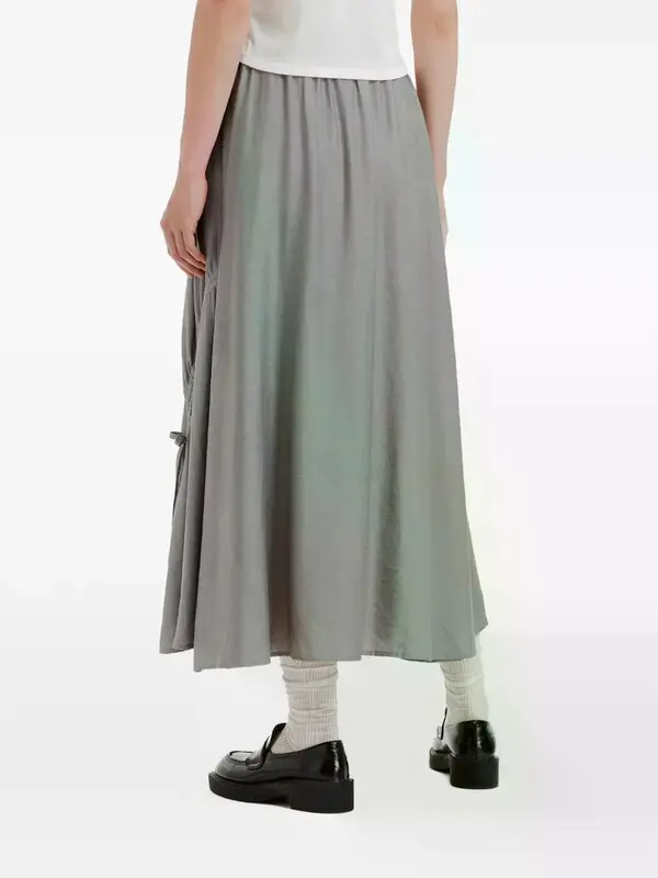 TOUT A COUP Ruched Drawstring Midi Skirt