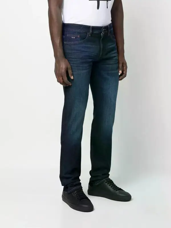 BOSS Washed Straight-leg Jeans