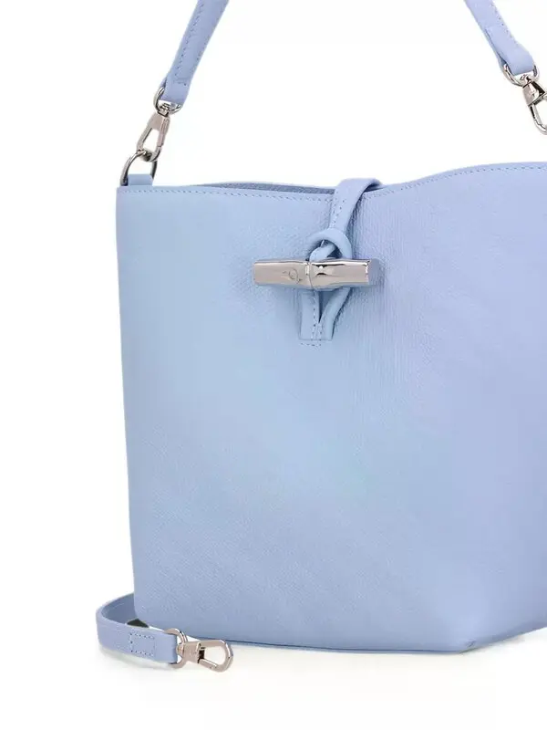 Longchamp Mini Le Roseau Leather Shoulder Bag - Blue