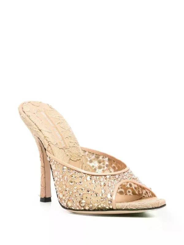 Ermanno Scervino Crystal-embellished Lace Sandals