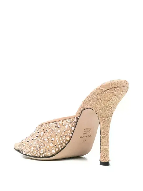 Ermanno Scervino Crystal-embellished Lace Sandals