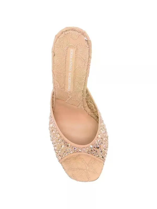 Ermanno Scervino Crystal-embellished Lace Sandals