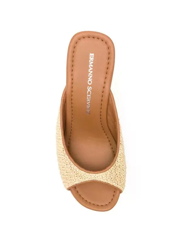 Ermanno Scervino Woven-strap Wedge Sandals