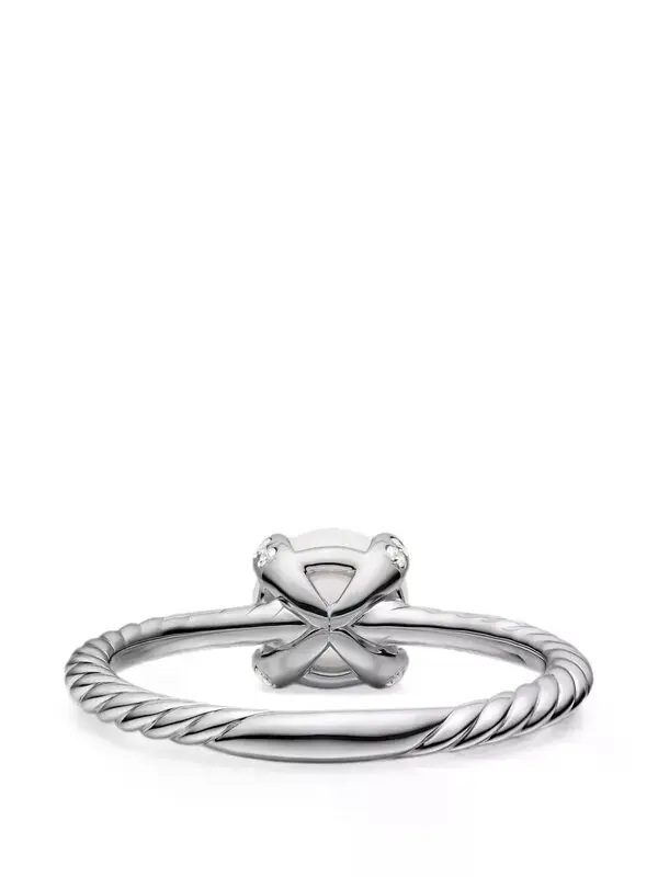 David Yurman Pearl And Diamond Ring In Sterling