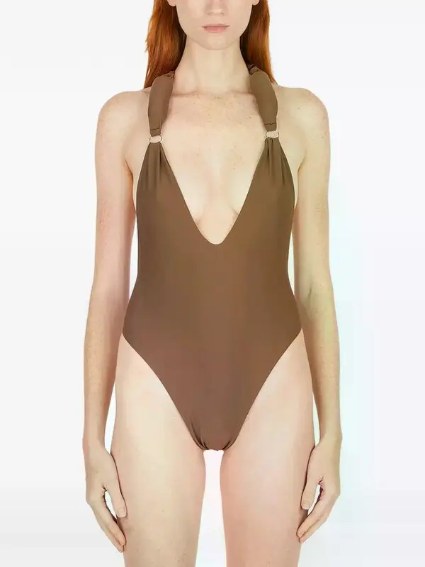 ENTIRE STUDIOS S07 Halterneck Swimsuit - Brown