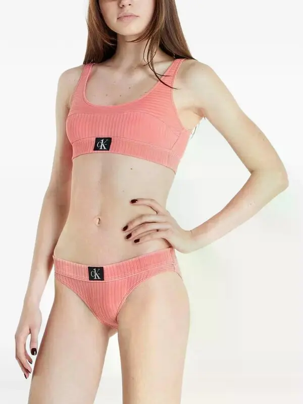 Calvin Klein Logo Patch Bikini Bottoms - Pink