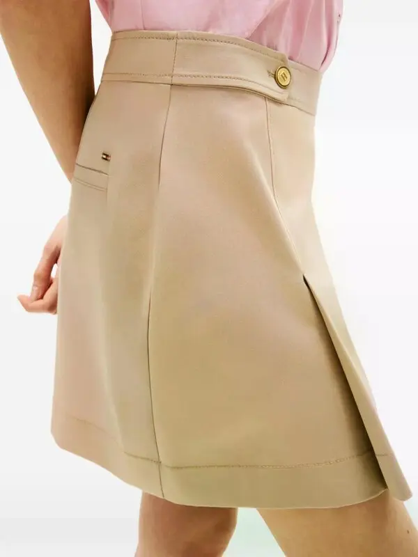Tommy Hilfiger Pleated Skirt With Button Detail
