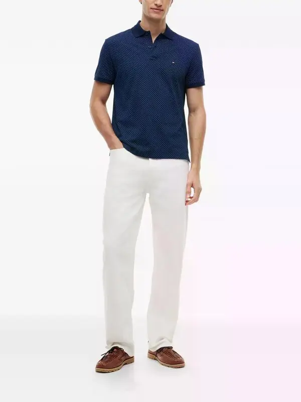 Tommy Hilfiger Geometric-print Short-sleeve Polo Shirt