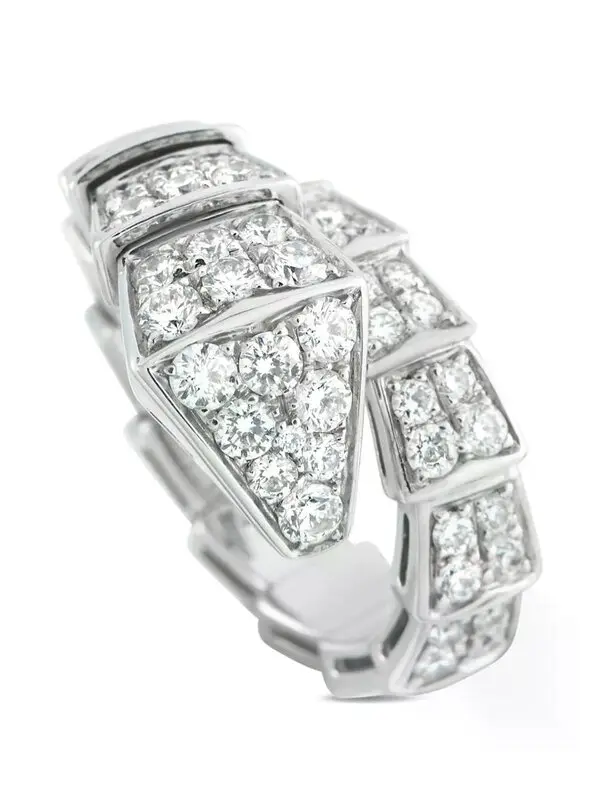 BVLGARI Serpenti Viper Diamond Ring In 18k White Gold - Silver
