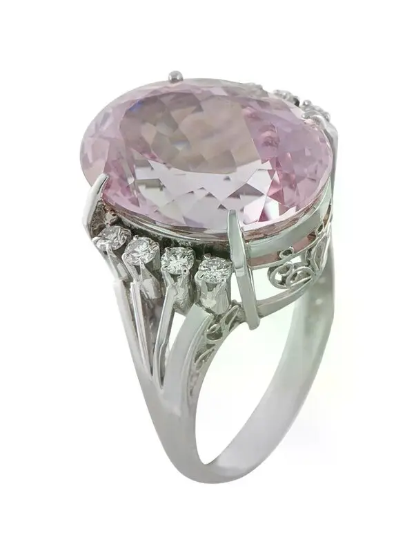 LB EXCLUSIVE Platinum Kunzite And Diamond Ring - Silver