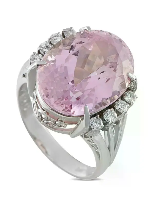 LB EXCLUSIVE Platinum Kunzite And Diamond Ring