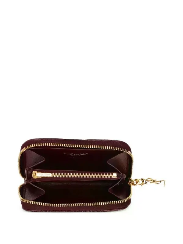 Saint Laurent Cassandre Bijou Quilted Wallet - Red