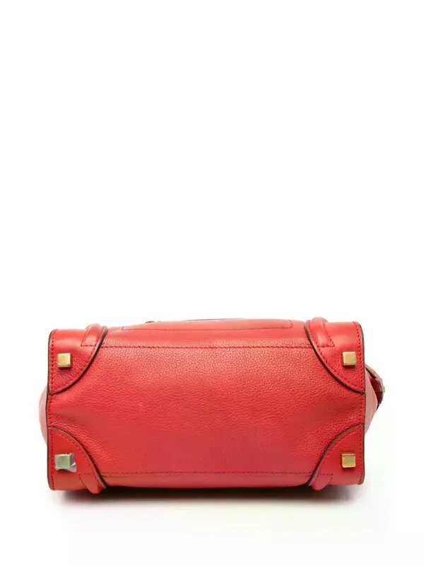Celine Micro Calfskin Luggage Tote Bag - Red