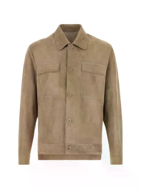 SALVATORE SANTORO Suede Flap-pocket Jacket