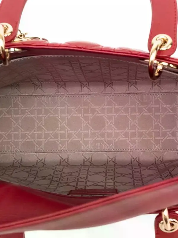 Dior Lambskin Cannage Lady Satchel - Red