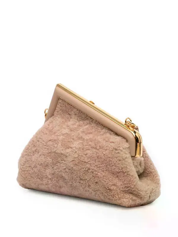 Fendi Shearling First Crossbody Bag - Brown
