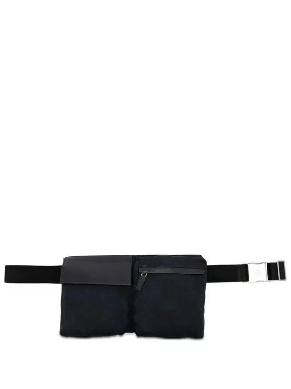 Gucci Gg Canvas Double Pocket Belt Bag - Blue