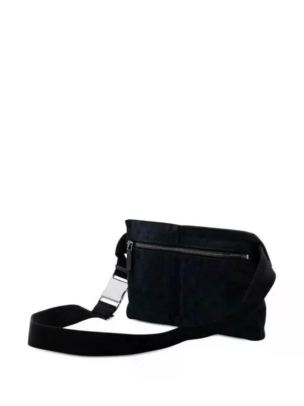 Gucci Gg Canvas Double Pocket Belt Bag - Blue