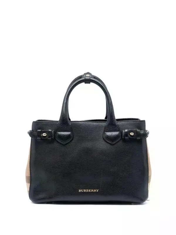 Burberry Small House Check And Leather Banner Satchel