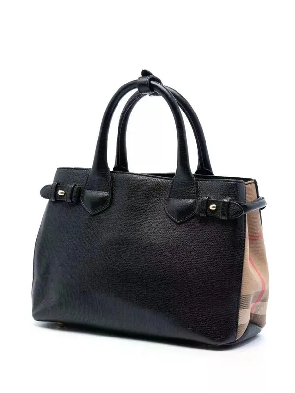 Burberry Small House Check And Leather Banner Satchel