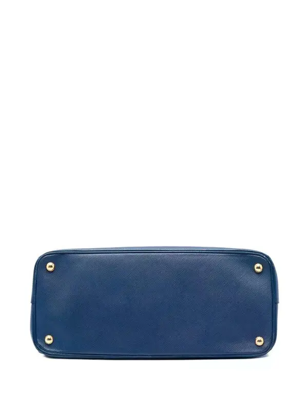 Prada Saffiano Lux Galleria Double Zip Tote Bag - Blue