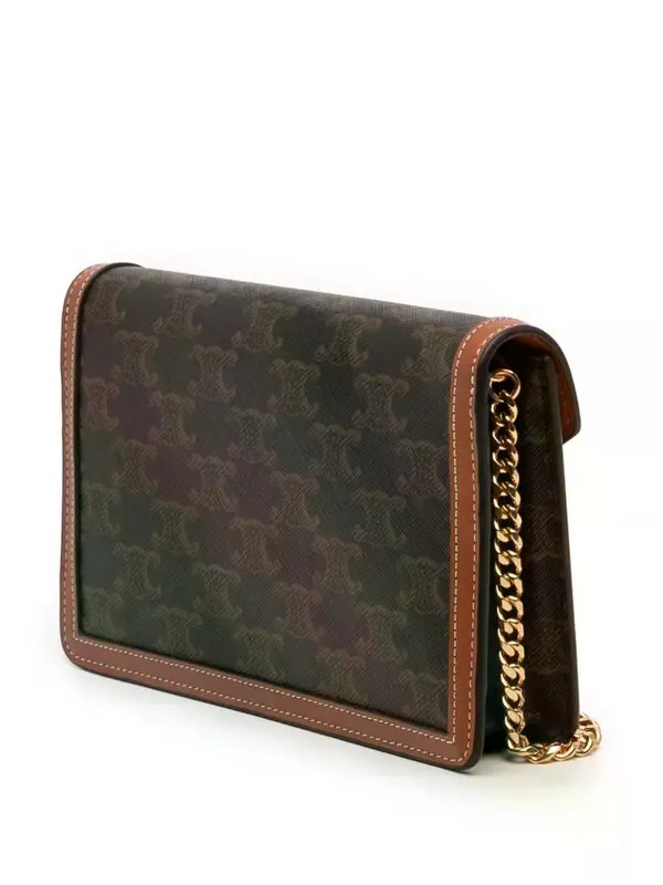 Celine Triomphe Coated Canvas Margo Wallet On Chain Crossbody Bag
