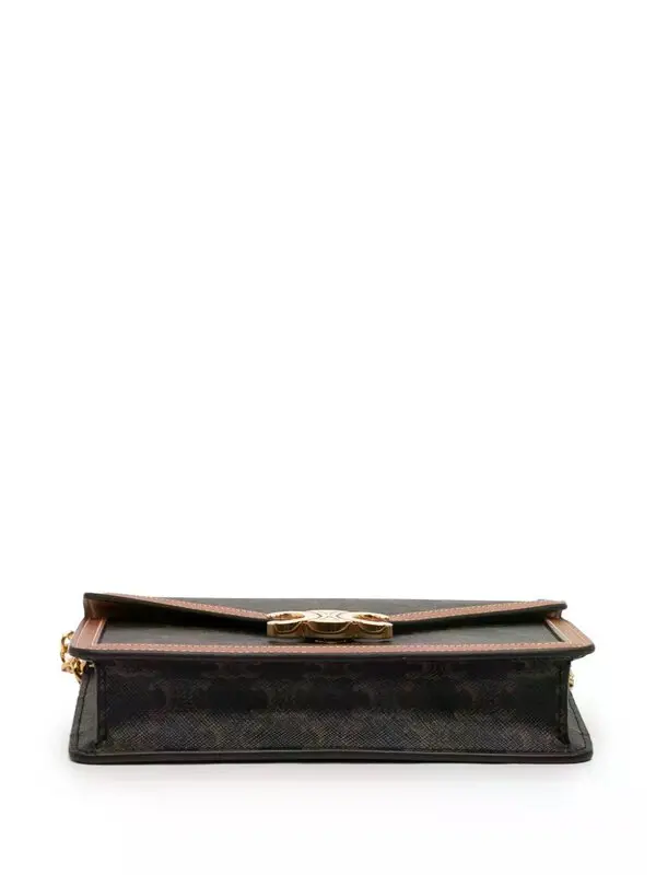 Celine Triomphe Coated Canvas Margo Wallet On Chain Crossbody Bag