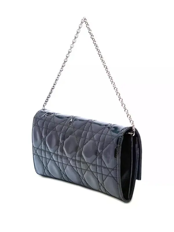 Dior 2010 Patent Cannage Lady Wallet On Chain Handbag