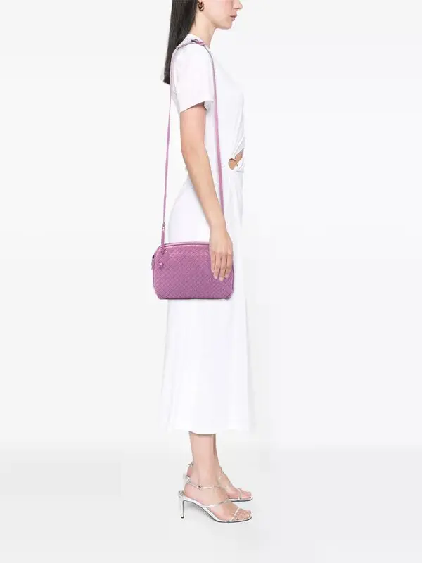 Bottega Veneta Nappa Intrecciato Nodini Crossbody Bag - Pink