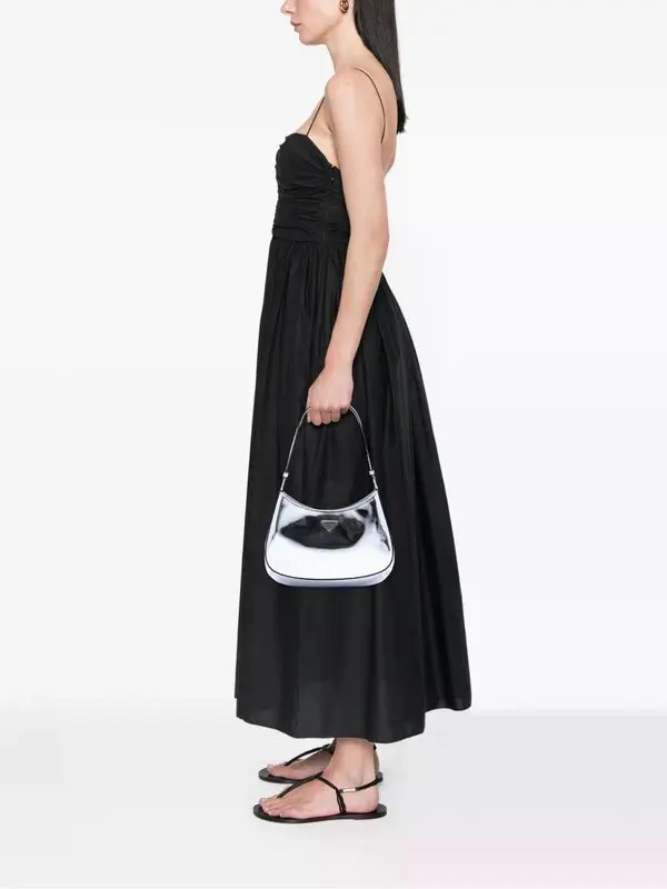 Prada Spazzolato Cleo Shoulder Bag - Silver